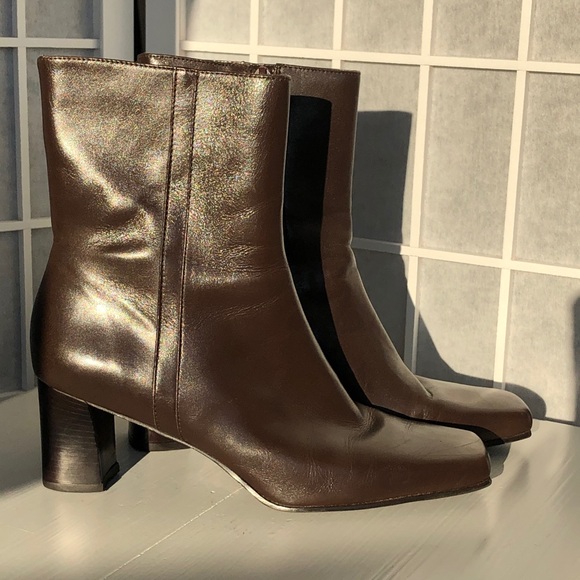 Michelle D | Shoes | Michelle D Brown Fine Leather Ankle Boots In ...